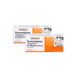 SUMATRIPTAN-ratiopharm bei Migräne 50 mg Filmtabl. Set (2x2St) 2 St
