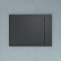 Design Duschtasse Duschwanne Mineralguss Brausewanne Superflach Massiv-Anthrazit matt-90x140-mit