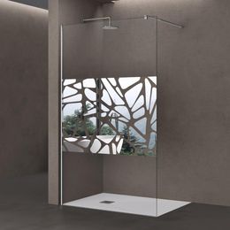 Walk In Dusche 10mm ESG Glas Splitterschutzfolie Duschabtrennung BR02BL-140cm-mmbr1