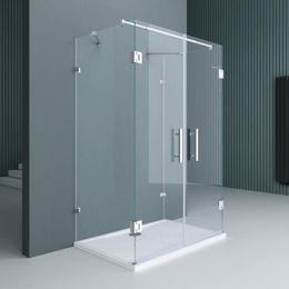 Duschkabine 8mm Dusche U-Form Duschabtrennung R40UK-90cm-100cm-mit
