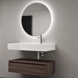 doporro LED-Badspiegel runder Wandspiegel &phi;50 cm Dimmbar Beschlagfrei mit Touchschalter und Memory LED-Spiegel 05-70x70 cm