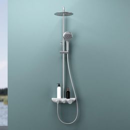 Regendusche Duscharmatur Thermostat Duschsystem Brausearmatur D5-Silber