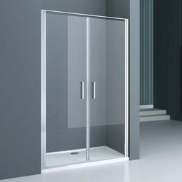 doporro Nischent&uuml;r Nischendreht&uuml;r Duschabtrennung 90x195cm Duscht&uuml;r aus Klarglas mit Hebe- und Senkmechanismus Teramo66K-195cm-120cm-Klarglas+Chrom