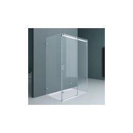 Duschkabine Eckdusche Ravenna17-2UK rahmenlose Eckdusche 100x140 cm Dusche U-Form mit Schiebet&uuml;r