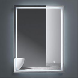 doporro Badspiegel-02 Led-Lichtspiegel 100x80cm mit Dimmen-Funktion Beschlagfreier Wandspiegel Touchbedienung 5mm Float-Glas-60cm-80cm