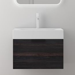 doporro Badm&ouml;bel-Set Waschbecken-unterschrank 60x45x48cm Design Badm&ouml;bel-Set in Eiche mit Soft-Close-Funktion inkl. Waschbecken ohne LED-Spiegel 