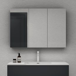 doporro Spiegelschrank Wandschrank mit Spiegel in matt wei&szlig; BxTxH 60x15x70 cm H&auml;ngeschrank Aufbewahrungsschrank f&uuml;r Badezimmer Spiegelschrank 02-70cm-
