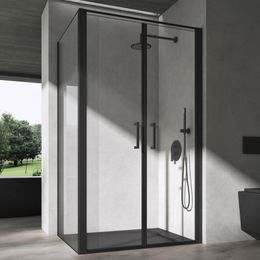 doporro Eck-Duschkabine Ravenna66K 80x90x195cm Eckdusche ESG-Sicherheitsglas Klarglas inkl. beidseitiger Easy-Clean-Beschichtung-80cm-90cm-ohne-