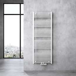 Badheizung Handtuchw&auml;rmer R&ouml;hrenheizk&ouml;rper Wei&szlig; gl&auml;nzend 100x60 cm Heizk&ouml;rper Heizung Wandheizung Mittelanschluss