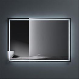 doporro Badspiegel-02 Led-Lichtspiegel 100x80cm mit Dimmen-Funktion Beschlagfreier Wandspiegel Touchbedienung 5mm Float-Glas-60cm-100cm