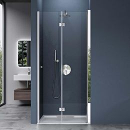 doporro Nischent&uuml;r Nischenfaltt&uuml;r Duschwand 70x190cm Faltt&uuml;r Links f&uuml;r Nische ESG-Sicherheitsglas Klarglas inkl. beidseitiger Easy-Clean-Beschichtung 