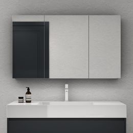 doporro Spiegelschrank Wandschrank mit Spiegel in matt wei&szlig; BxTxH 60x15x70 cm H&auml;ngeschrank Aufbewahrungsschrank f&uuml;r Badezimmer Spiegelschrank 02-70cm-