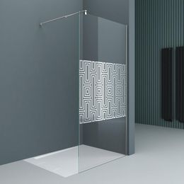 Walk In Dusche 10mm ESG Glas Splitterschutzfolie Duschabtrennung BR02DM-100cm-mmbr1