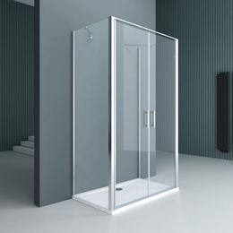 doporro Duschkabine 80x120x80cm Duschabtrennung zwei Dreht&uuml;ren 6mm ESG-Sicherheitsglas ohne Duschtasse Klarglas Ravenna50UK -80cm-120cm-Ohne