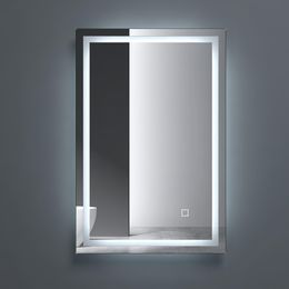 doporro Badspiegel-02 Led-Lichtspiegel 100x80cm mit Dimmen-Funktion Beschlagfreier Wandspiegel Touchbedienung 5mm Float-Glas-60cm-120cm
