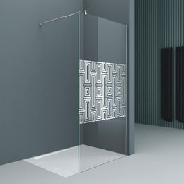doporro Walk In Dusche 10mm ESG Glas Splitterschutzfolie Duschabtrennung BR02BL-DM-140cm-2 x mmbr3