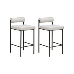 Beliani 2-tlg Barhocker AMAYA in Grau/Schwarz | Gr.: onesize