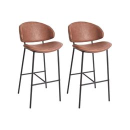 Beliani 2-tlg Barhocker KIANA in Braun/Schwarz | Gr.: onesize