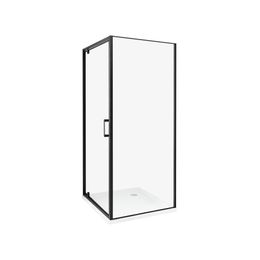 Beliani Duschkabine DARLI in Transparent/Schwarz - (W) 80 x (H) 185 x (L) 80 cm | Gr.: onesize