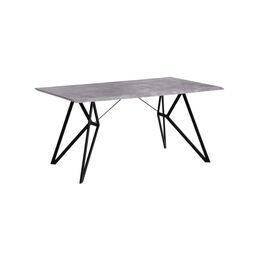 Beliani Esszimmertisch BUSCOT in Grau/Schwarz - (W) 90 x (H) 76 x (L) 160 cm | Gr.: onesize