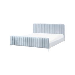 Beliani Doppelbett LUNAN in Blau/Silber - (W) 186 x (H) 101 x (L) 215 cm | Gr.: onesize