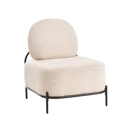 Beliani Sessel LUNDE in Beige/Schwarz - (W) 67 x (H) 81 x (L) 74 cm | Gr.: onesize