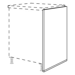 Maxi-Raumwange f&uuml;r Nobilia Unterschrank in Maxi-H&ouml;he (864 mm) | UWR10-M | 10 mm stark | Tiefe 250 - 1166 mm | bodentief inkl. Wangenschuh
