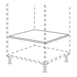 Einlegeboden EB50 Ersatz f&uuml;r Nobilia Schr&auml;nke, wei&szlig;, 16 mm stark, inkl. Bodentr&auml;ger, f&uuml;r Breite 50 cm