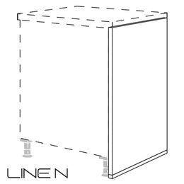 XL-Abschlusswange f&uuml;r Nobilia LINE N Unterschrank in XL-H&ouml;he (792 mm) | NUWA25-X | 25 mm stark | Tiefe 598 mm | bodentief inkl. Wangenschuh