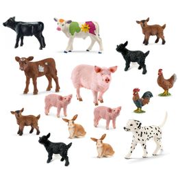 Schleich - Tierfiguren - Bauernhof-Set mit 15 Tieren Sammelfiguren Spielfiguren