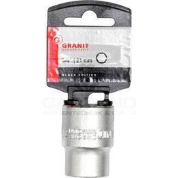 3/4" Sechskant-Stecknuss, kurz, 21 mm GRANIT BLACK EDITION
