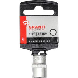 1/4" Stecknuss, 12 mm GRANIT BLACK EDITION