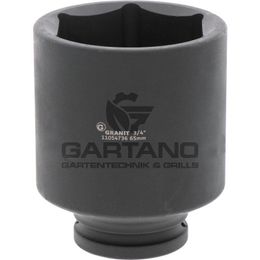 3/4" Sechskant-Kraft-Stecknuss, lang, 65 GRANIT BLACK EDITION, L&auml;nge (mm) 90, SW 65, Abtrieb 3/4"