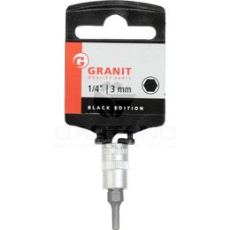 1/4" Bit-Stecknuss Innensechskant, 3 mm GRANIT BLACK EDITION