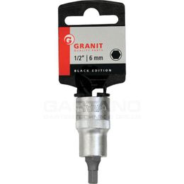 1/2" Bit-Stecknuss Innen6kant kurz 6mm GRANIT BLACK EDITION