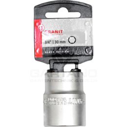 3/4" Sechskant-Stecknuss, kurz, 30 mm GRANIT BLACK EDITION