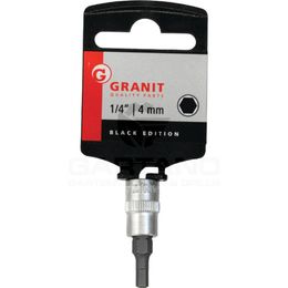 1/4" Bit-Stecknuss Innensechskant, 4 mm GRANIT BLACK EDITION