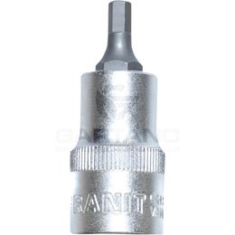 1/2" Bit-Stecknuss Innen6kant kurz 4mm GRANIT BLACK EDITION