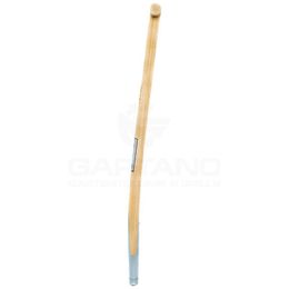 Ersatzstiel IDEAL, Ersatzstiel Eschen-T-Stiel, mit Kappe und Schienenzwinge, gebogen, lackiert