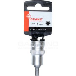 1/2" Bit-Stecknuss Innen6kant kurz 5mm GRANIT BLACK EDITION