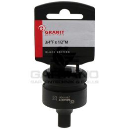 3/4" Kraft-Steckn-Adapter, 3/4"Fx1/2" GRANIT BLACK EDITION