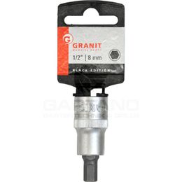 1/2" Bit-Stecknuss Innen6kant kurz 8mm GRANIT BLACK EDITION