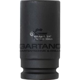 3/4" 6Kant-Kraft-Stecknuss, lang, 30mm GRANIT BLACK EDITION