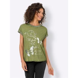 Heine Damen Kurzarmshirt, Gr&uuml;n, Gr. 40, T-Shirts, Material: Baumwolle