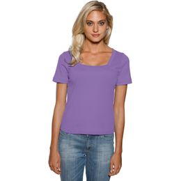 Heine Witt Damen Shirt aus Rippenware, lila, Gr&ouml;&szlig;e 46