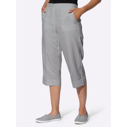 WITT Damen Caprihose mit Bändchen- und Ösenverzierung, steingrau, Größe 46