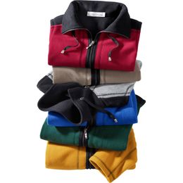 WITT Damen Fleecejacke mit Kontraststreifen, blau-schwarz, Gr&ouml;&szlig;e 44