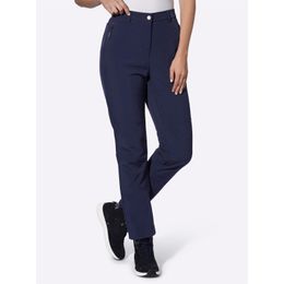 Heine Damen Softshell-Hose, Blau, Gr. 40, Gerade Hosen, Material: Polyester