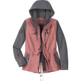 CR&Eacute;ATION L Damen Softshelljacke mit angerauter Fleece-Innenseite rosenholz-anthrazit Gr&ouml;&szlig;e 40