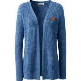 CR&Eacute;ATION L Damen Strickjacke mit Ripp-Abschl&uuml;ssen mittelblau Gr&ouml;&szlig;e 36